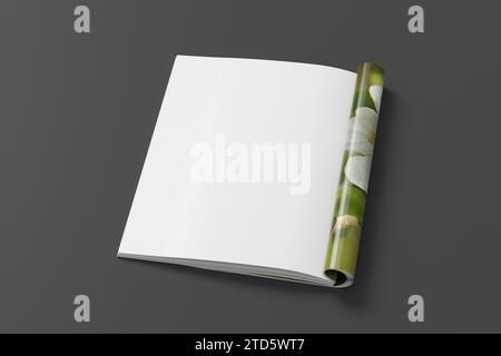 Magazine left-hand page mockup on white background. 3d illustration ...