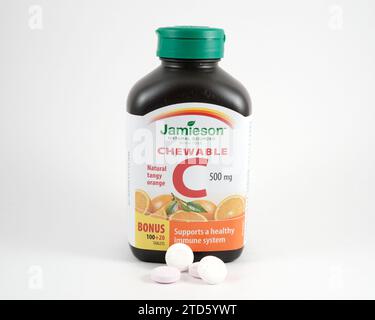 Jamieson, Chewable Natural tangy Orange Vitamin C bottle Stock Photo ...