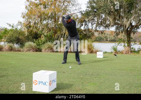 December 15, 2023: Tiger Woods teeing off during the Pro-Am at the PNC ...