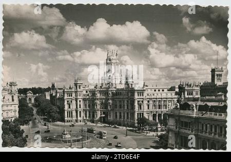 Panoramic view of Madrid's Plaza de España with an ice rink set up for ...