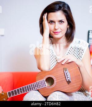 Madrid, 09/10/2015. Interview with María Reyes, singer and miss Spain ...