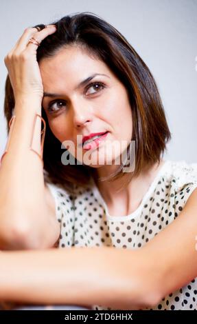 Madrid, 09/10/2015. Interview with María Reyes, singer and miss Spain ...