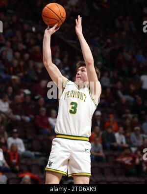 December 16, 2023: Vermont Catamounts guard TJ Hurley (3) shoots a jump ...