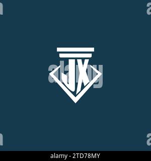 JX initial monogram logo for law office, lawyer, advocate with pillar ...