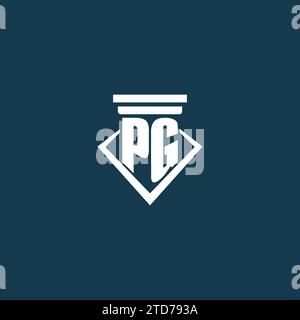 PG initial monogram logo for law office, lawyer, advocate with pillar ...
