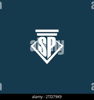 SP initial monogram logo for law office, lawyer, advocate with pillar ...