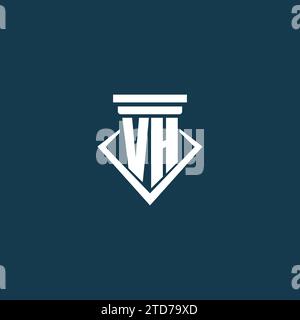 VH initial monogram logo for law office, lawyer, advocate with pillar ...