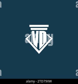 VD initial monogram logo for law office, lawyer, advocate with pillar ...