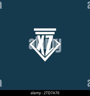 XZ initial monogram logo for law office, lawyer, advocate with pillar ...