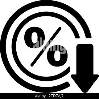Crisis dollar rate decrease, Money symbol with down arrow lightning on ...