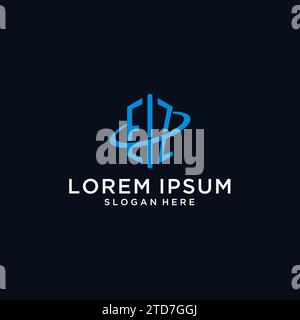 EZ initial monogram logo with hexagonal shape style, real estate logo ...