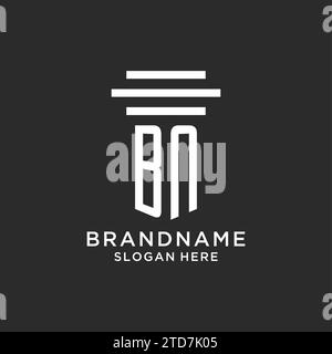 BN initial logo with simple pillar style design vector graphic Stock ...