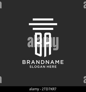 BA initial logo with geometric pillar style design, creative modern law firm logo design Stock ...