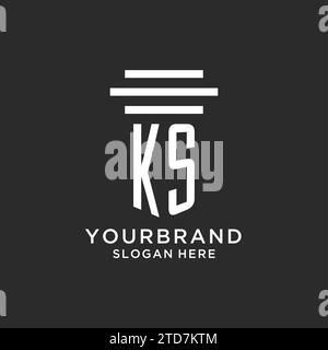 KS initial logo with simple pillar style design vector graphic Stock ...
