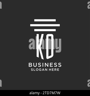 Initials KO logo monogram with simple diamond line style design vector ...