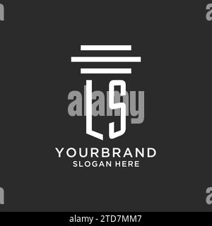LS initial logo with simple pillar style design vector graphic Stock ...