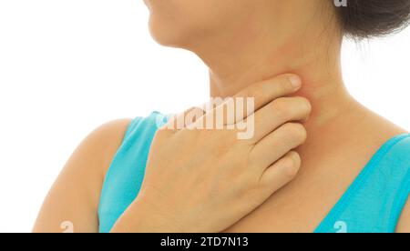 Roy rash red Itching of skin diseases in women using the hand ...