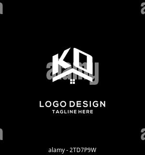 Initial KO logo with abstract home shape, modern minimalist realty logo ...