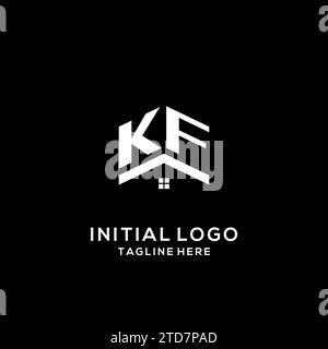 Initial KF logo with abstract home shape, modern minimalist realty logo ...