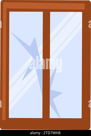 window broken glass cartoon vector illustration Stock Vector Image ...
