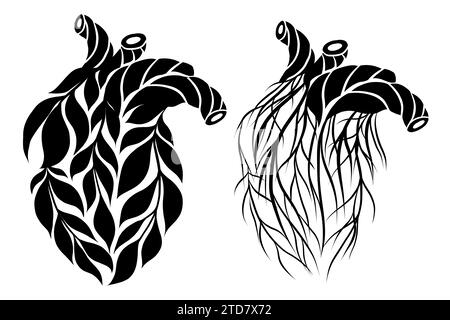 Floral hearts collection, made from flower lavender, chamomile, jasmine ...