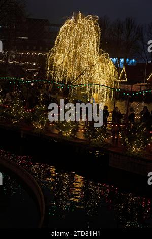 The Tivoli illuminations around the boating lake in Tivoli Gardens and ...