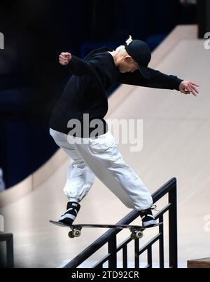 Sora Shirai of Japan competes in the semi-finals of the men's street ...