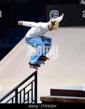 Kairi Netsuke of Japan competes in the semi-finals of the men's street ...
