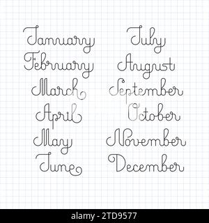 October Month Monoline Outline Lettering Stock Vector Image & Art - Alamy