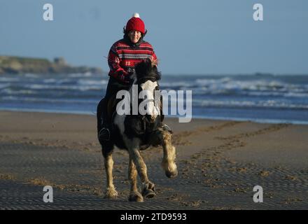 Bernie Brennan from Corballis Farm Horse Trekking on Donabate Beach, Co ...
