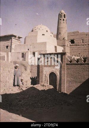 Louqsor, Egypt, Minaret Africa of the Abu El-Haggag Mosque backed by ...