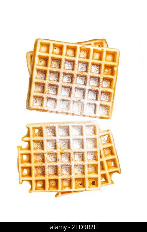 cooked sweet Viennese waffles on a blue Stock Photo - Alamy