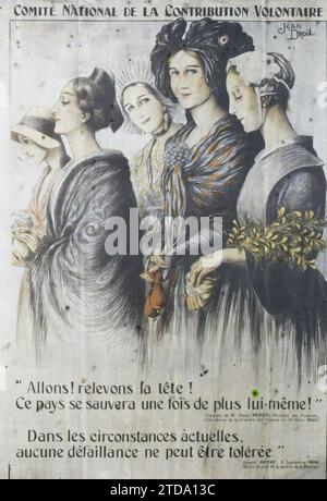 Paris, France Poster calling for Voluntary Contribution, Human beings ...