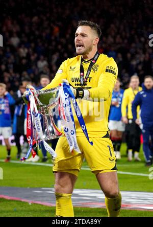 Rangers goalkeeper Jack Butland celebrates after saving a penalty ...
