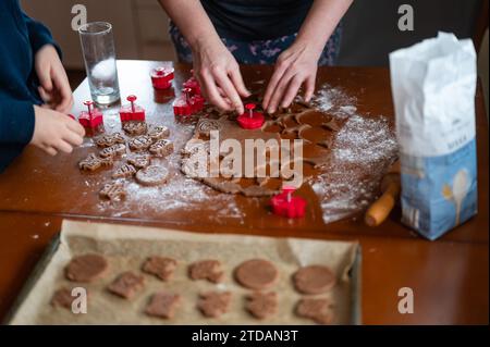 Homemade gingerbread making before Christmas Stock Photo - Alamy
