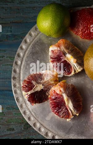 Royal red oranges, still life in rustic style Stock Photo - Alamy