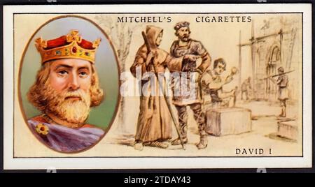 King David I of Scotland - Vintage Cigarette Card Stock Photo - Alamy