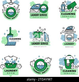 Cleaning service badges set Stock Vector Image & Art - Alamy