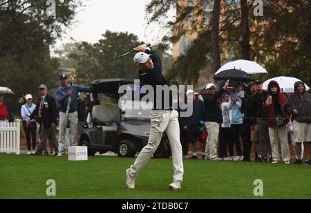 Jason Langer tees off on the fourth hole during the final round of the ...