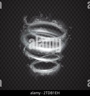 Water swirl with bubbles. Realistic vector set of vortex with detergent ...