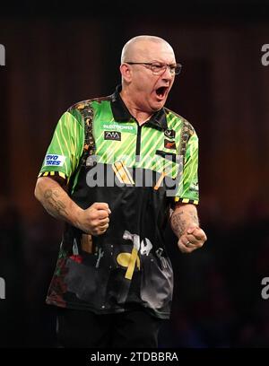 Darren Webster reacts during his match against Niels Zonneveld (not ...