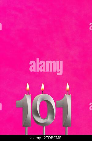 Birthday candle number 101 - Birthday celebration on yellow background ...