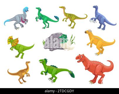 Cute Dilophosaurus Dinosaur Cartoon illustration Stock Vector Image & Art - Alamy