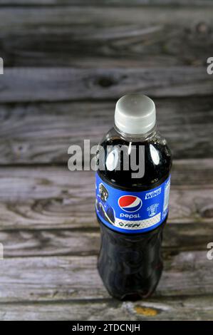 Cairo, Egypt, December 16 2023: Pepsi, a Cola flavor plastic bottle, a ...
