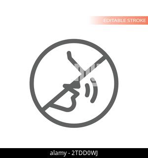 No speaking, no talking, prohibition sign with man speaking symbol ...