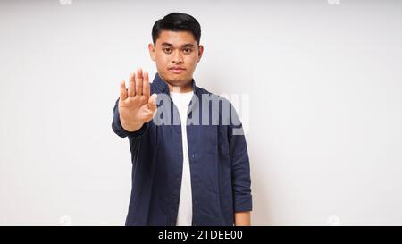 asian man is using sign language with hand. learn sign language by hand ...