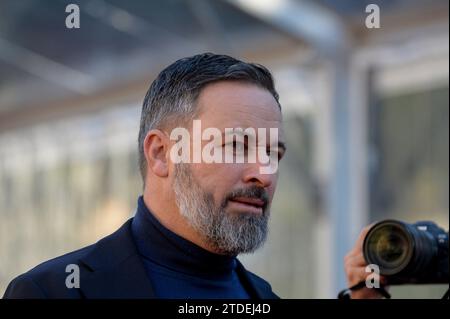 The president of Vox, Santiago Abascal, participates in a public event ...