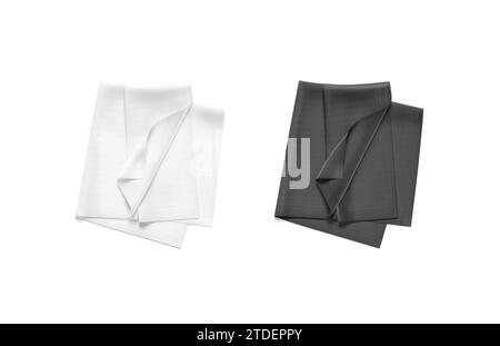 Blank white twill silk scarf mockup, different types, 3d rendering ...
