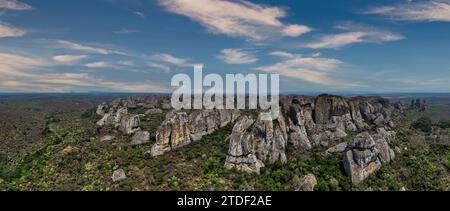 Aerial of black rocks of Pungo Andongo, Malanje, Angola, Africa Stock ...