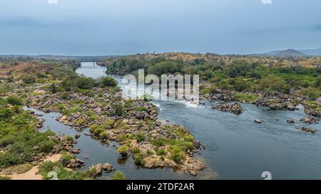 Aerial of the Cuanza river, Cuanza Sul province, Angola, Africa Stock ...